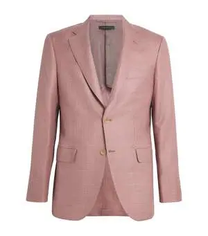 Brioni Wool-silk-linen Check Blazer