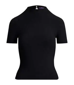 Ralph Lauren Ribbed Mock Neck Top