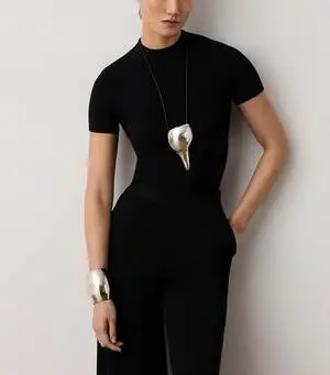 Ralph Lauren Ribbed Mock Neck Top