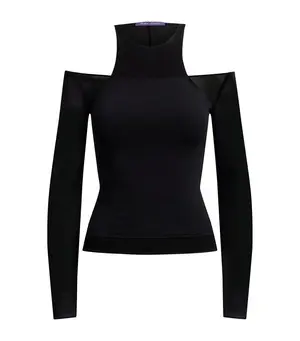 Ralph Lauren Mulberry Silk Layered Maxine Top - Black