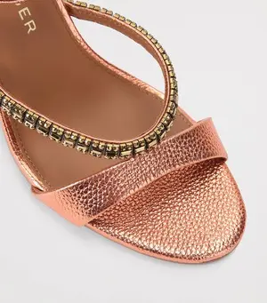 Kurt Geiger Metallic Leather Embellished Stiletto Sandals