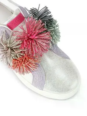 Kurt Geiger Laney Pom Pom Leather Sneakers