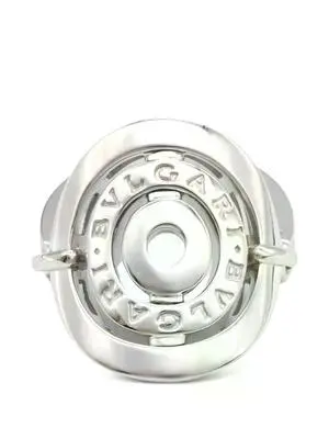 BVLGARI Astrale Cerchi Engraved Ring In 18k White Gold - Silver