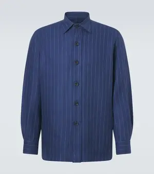 Rubinacci Striped Linen And Wool Shirt