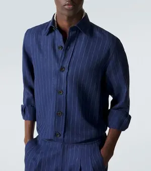 Rubinacci Striped Linen And Wool Shirt