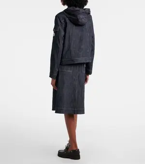 Moncler Belted Denim Midi Skirt - Blue