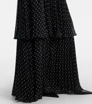 SELF-PORTRAIT Embellished Polka-dot Tiered Gown
