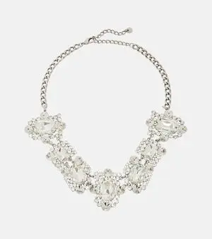 SELF-PORTRAIT Crystal-embellished Necklace - Silver