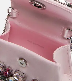 SELF-PORTRAIT Mini Embellished Top-handle Bag - Pink