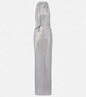 SELF-PORTRAIT Embellished Maxi Dress - Grey