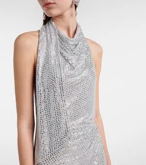SELF-PORTRAIT Embellished Maxi Dress - Grey