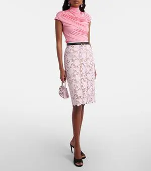 SELF-PORTRAIT Ruched Jersey Top