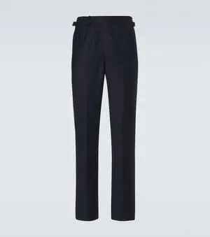Dunhill Wool Slim Fit Trousers - Blue