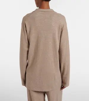 THE ROW Niosa Polo Sweater In Cotton And Linen - Beige