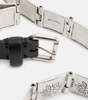 Etro Leather-trimmed Belt