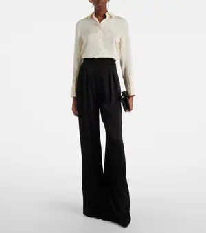Max Mara Divo Satin Wide-leg Trousers