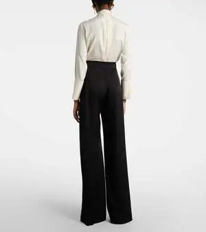 Max Mara Divo Satin Wide-leg Trousers