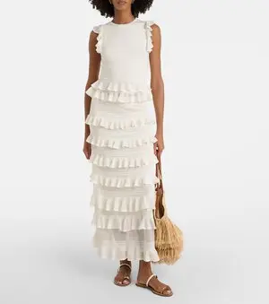 Zimmermann Luna Tiered Maxi Skirt