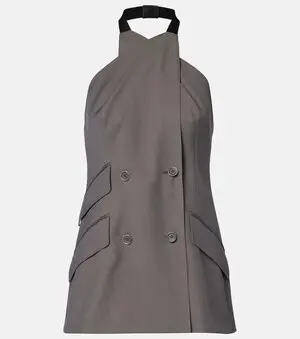 Max Mara Cali Halterneck Virgin Wool Vest - Grey
