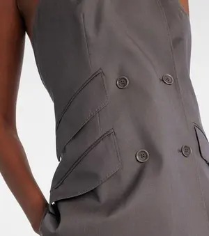 Max Mara Cali Halterneck Virgin Wool Vest - Grey