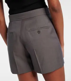 Max Mara Virgin Wool Tailored Shorts - Grey