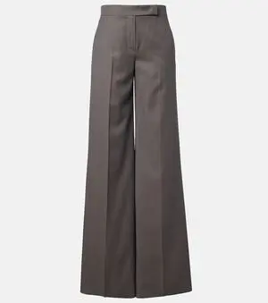 Max Mara Virgin Wool Wide-leg Trousers - Grey