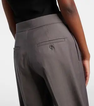 Max Mara Virgin Wool Wide-leg Trousers - Grey