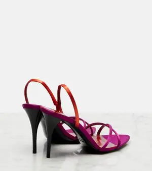 Saint Laurent Crepe Satin Slingback Sandals