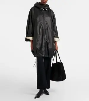 THE ROW Park Three Edge Suede Tote Bag - Black