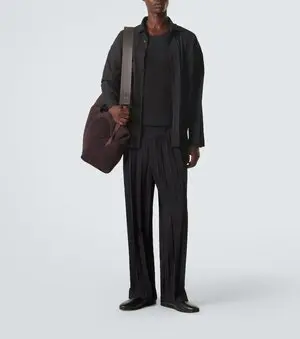 Issey Miyake Homme Plissé Pleated Straight Leg Trousers