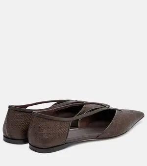 Max Mara Volpino Woven Leather Ballet Flats