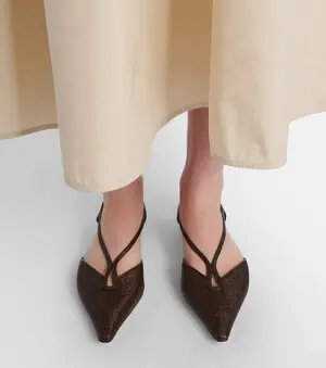 Max Mara Volpino Woven Leather Ballet Flats