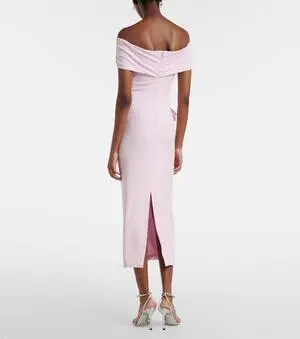 Roland Mouret Floral-applique Jersey Midi Dress
