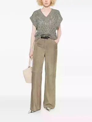 Brunello Cucinelli Panelled Leather Trousers