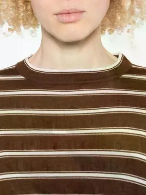 Brunello Cucinelli Striped Virgin Wool And Cashmere T-shirt