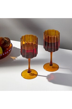 FAZEEK Wave Wine Glasses Set Of 2