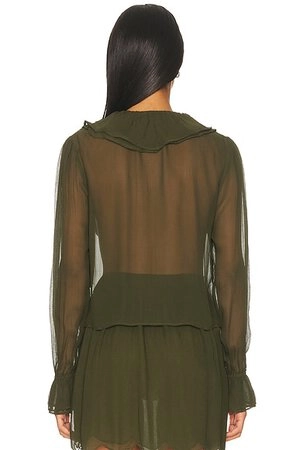 BODE Flounce Blouse - Olive