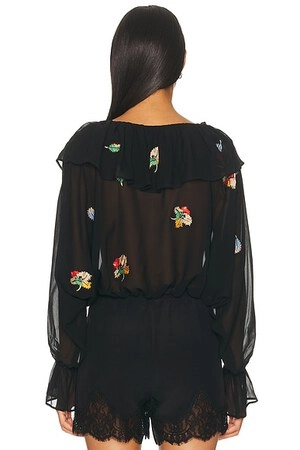 BODE Flower Toss Silk Blouse