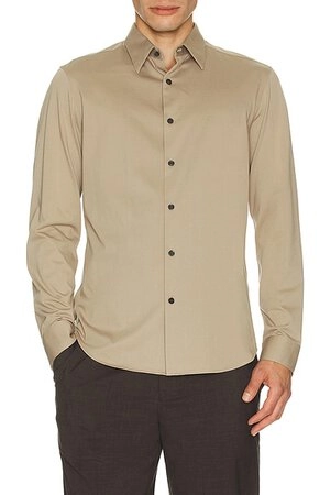 Theory Sylvain Structure Knit Shirt Feather