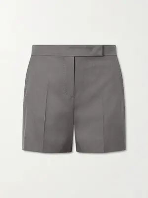 Max Mara Wool-twill Tailored Shorts - Gray