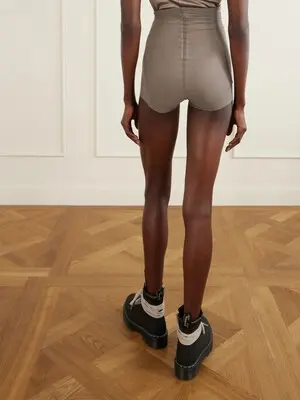Rick Owens Stretch-mesh Fitted Shorts - Gray