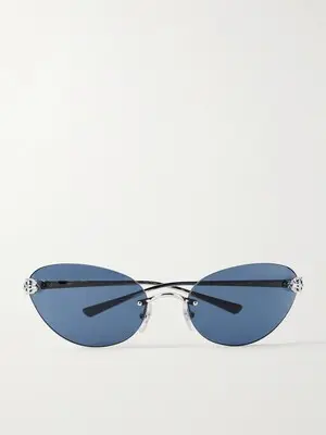 Cartier Panthère De Rimless Cat-eye Sunglasses - Silver