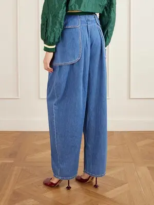 Loewe Belted Pleated Wide-leg Jeans