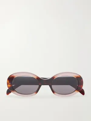 Celine Triomphe Oval-frame Sunglasses - Red