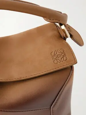 Loewe Puzzle Edge Small Patent-nubuck Shoulder Bag - Brown