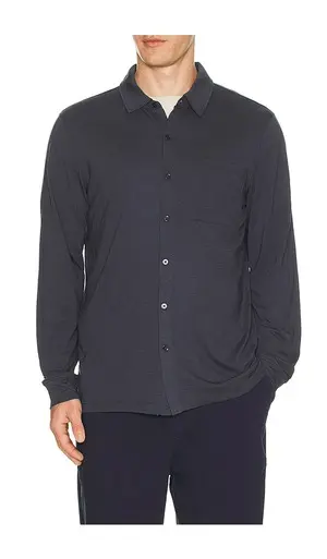 Barefoot Dreams Triblend Button Down Shirt In . Also - Navy