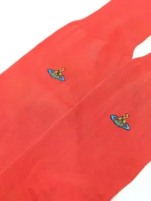 VIVIENNE WESTWOOD Orb Embroidered Socks - Red