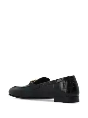 Versace Chain Embossed Leather Loafers