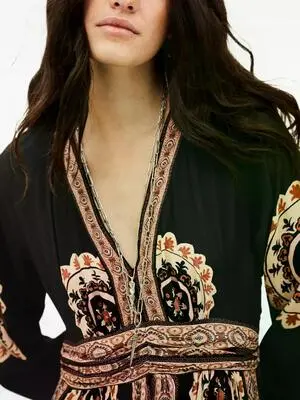 Ba&sh Vera V-neck Printed Maxi Dress