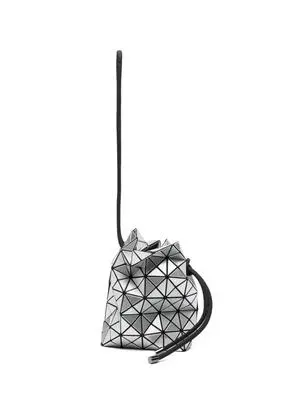Issey Miyake Geometric Print Drawstring Tote Bag - Silver